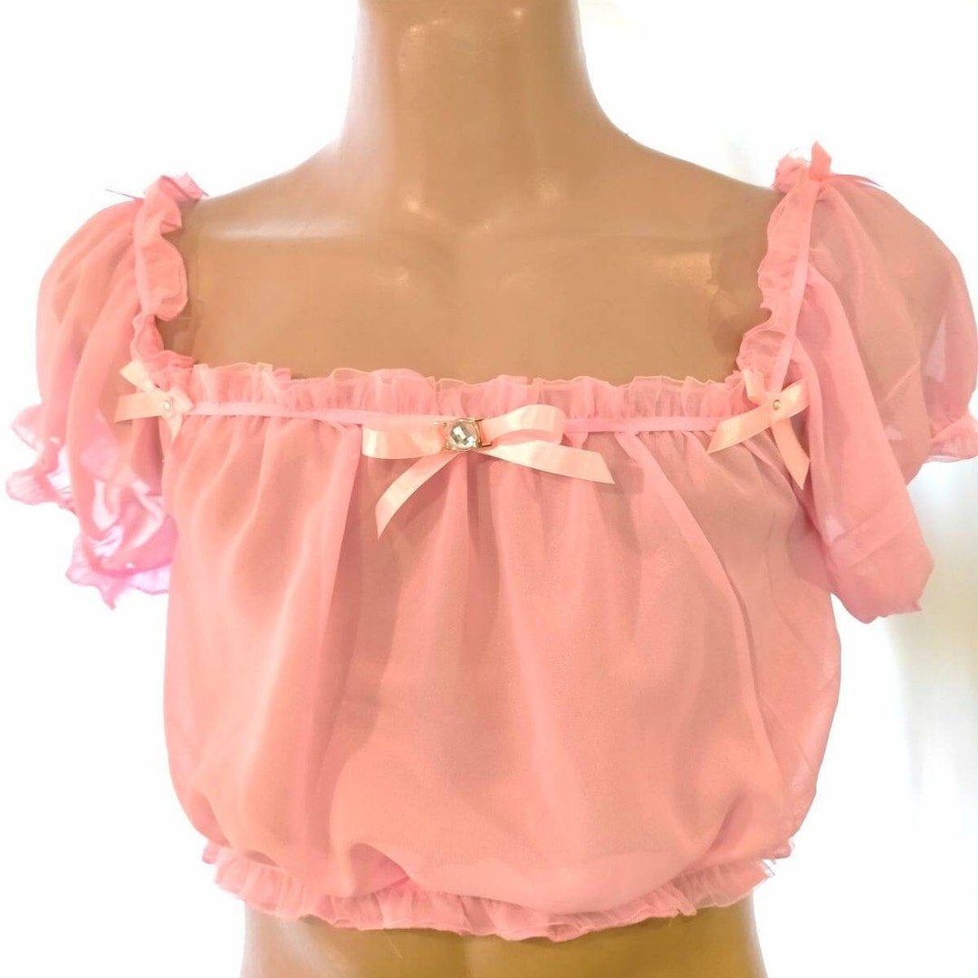 Pink Top for Men, See Through Sissy Top, See Through Tank Top for Men ...