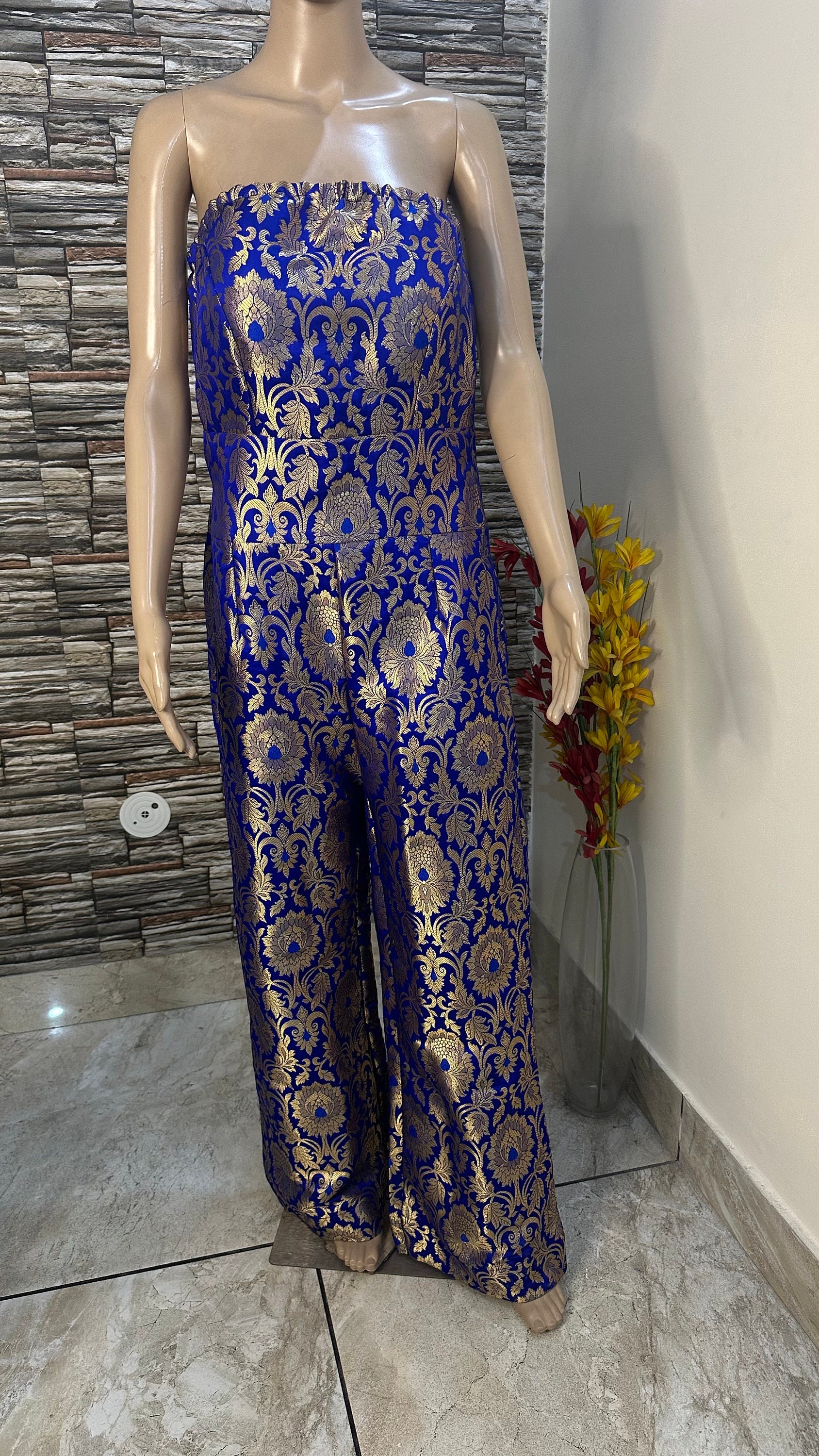Brocade Jumpsuit: Party Cocktail Evening Outfit - Etsy