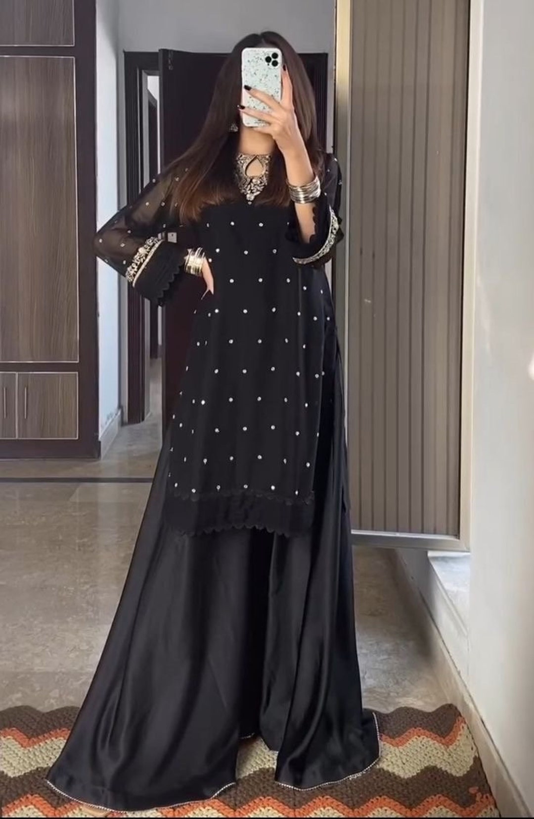 Muslim Wedding Sharara Dress Zardozi Embroidery Sharara Wedding Bridal ...