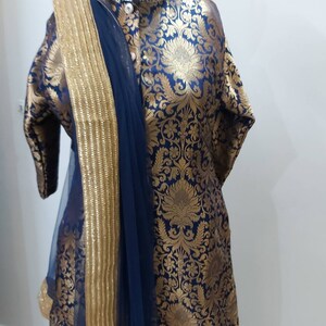 Pure Brocade Indian Designer Sherwani Dress/party Wear Salwar Suit ...