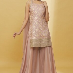 Custom Made Banarse Brocade Top With Sharara in Custom Colors Designer ...