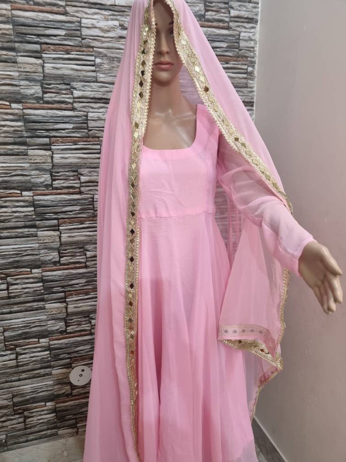 Designer Bollywood Style Pink Color Georgette Anarkali Suit - Etsy