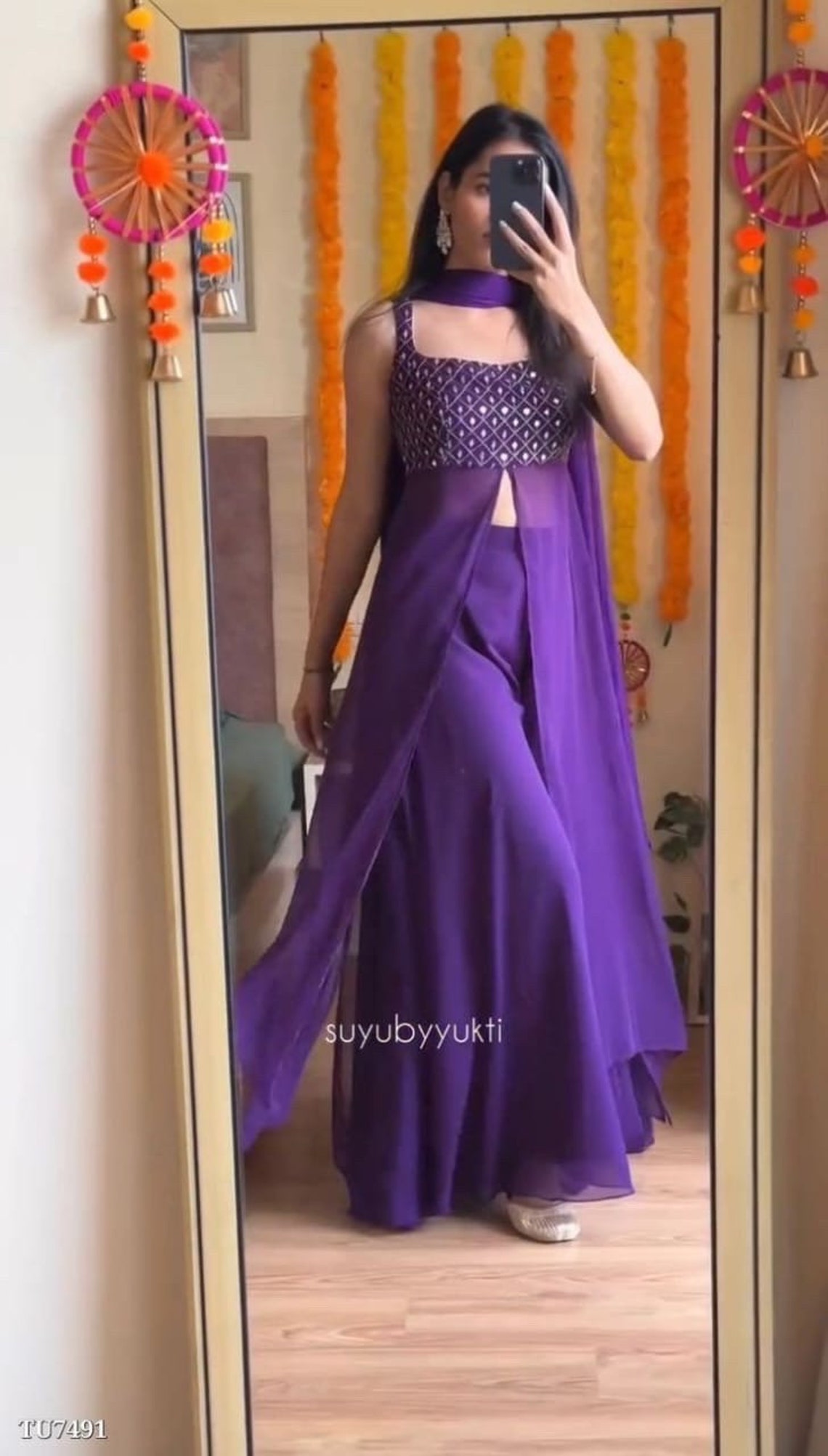 Purple Indian Sharara Outfit Custom Made Outfit Available in Custom ...