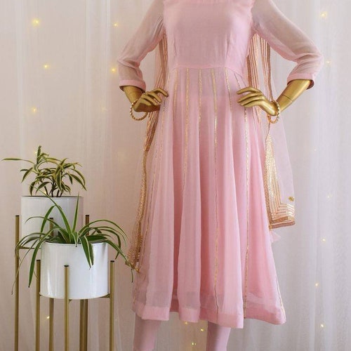 Designer Bollywood Style Pink Color Georgette Anarkali Suit - Etsy