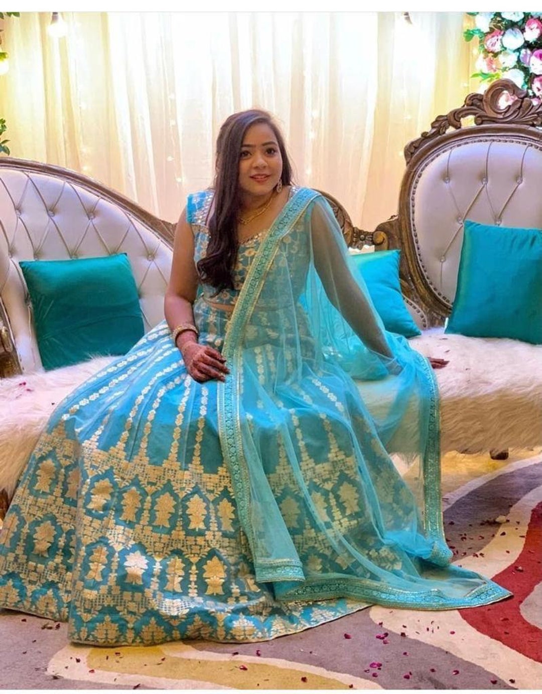 Exclusive Organza Banarse Lehengas for Wedding Custom Stitched Party ...