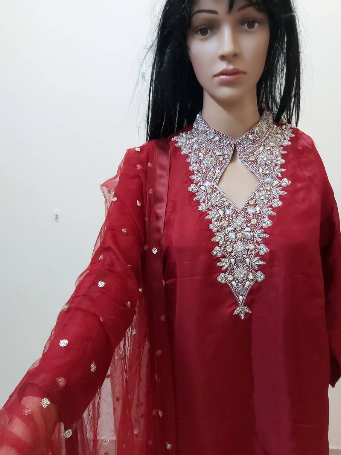 Indian Pakistani Silk Salwar Suit With Heavy Embroidry at the | Etsy