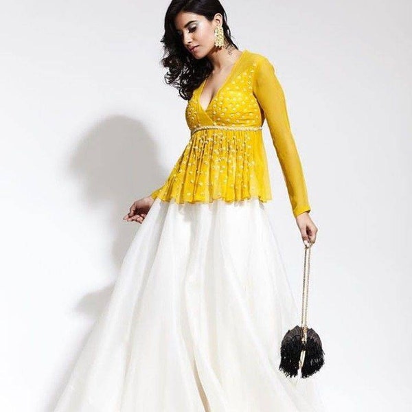 Yellow Haldi Ceremony Dress - Etsy