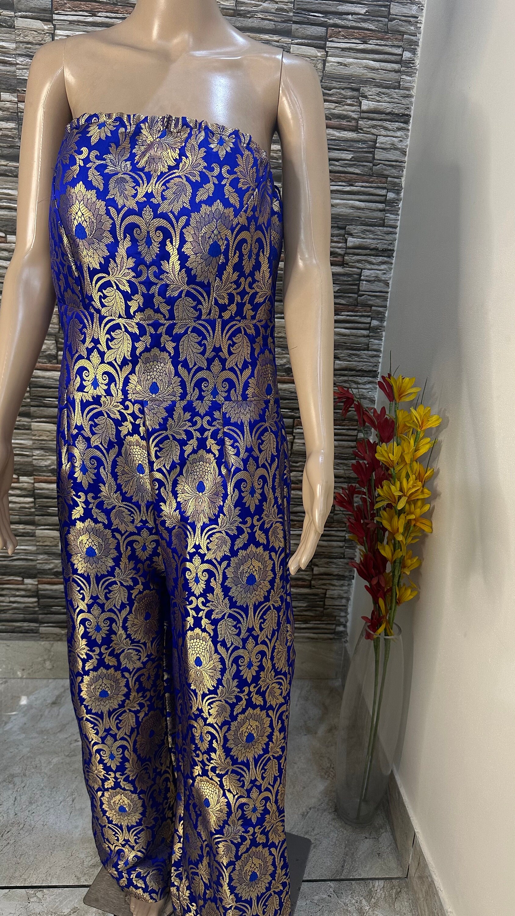 Brocade Jumpsuit: Party Cocktail Evening Outfit - Etsy