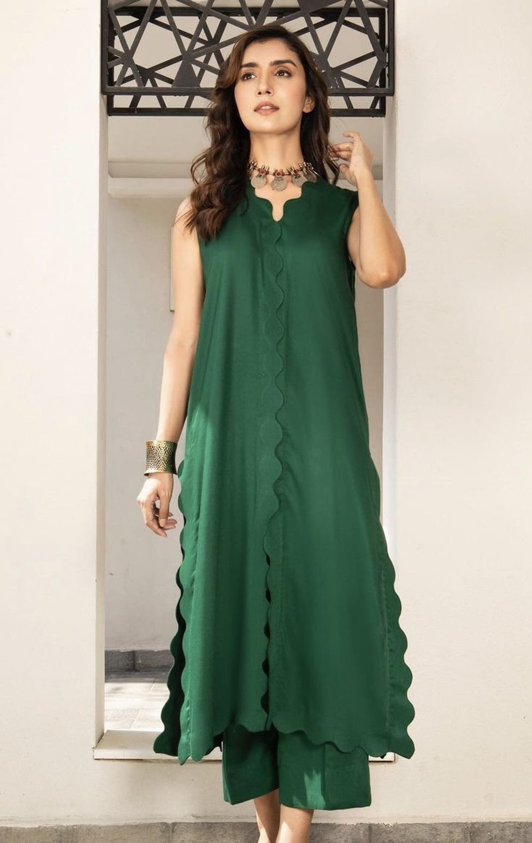 Indian Salwar Suit With Scallop Border Party Wear Salwar Suit Custom ...