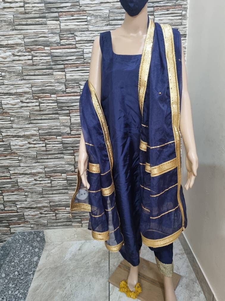 Indian Designer Salwar Suit/gotta Work Suit/punjabi Suit Frock - Etsy