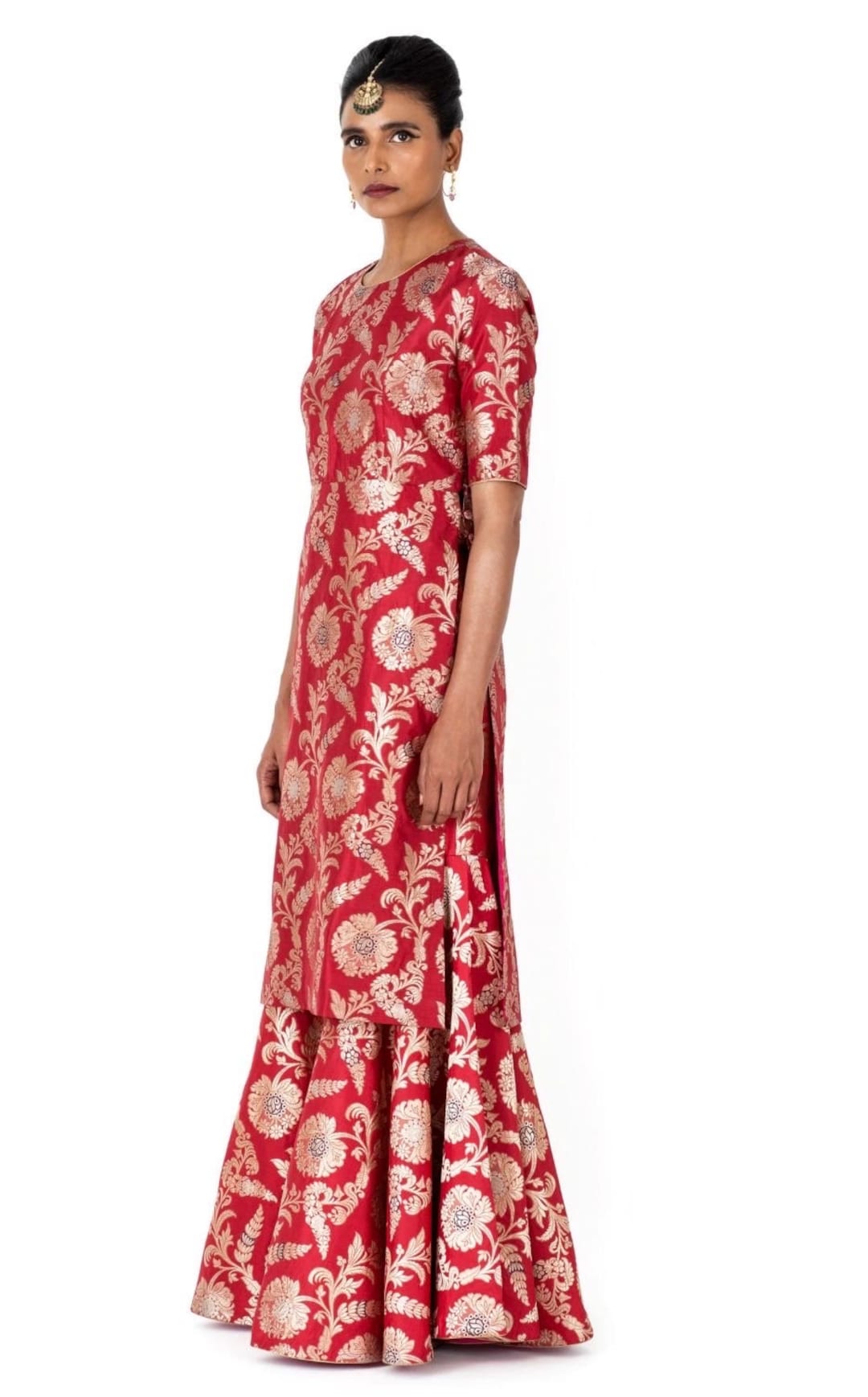 Banarse Brocade Sharara Dress Party Wear Banarse Outfit Mehendi Sangeet ...