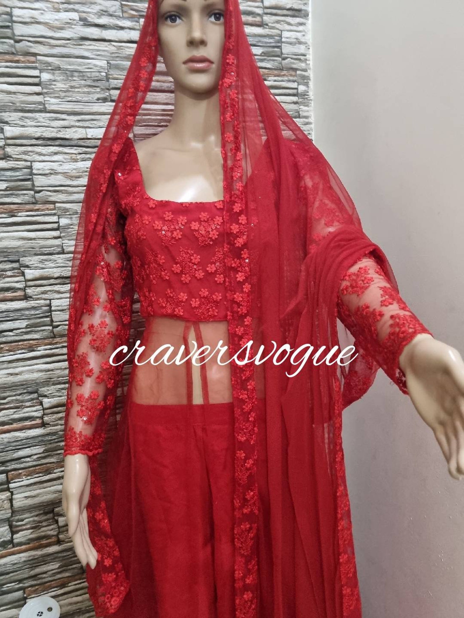 Red Color Indo Western Dress Front Open Party Wear Indo | Etsy