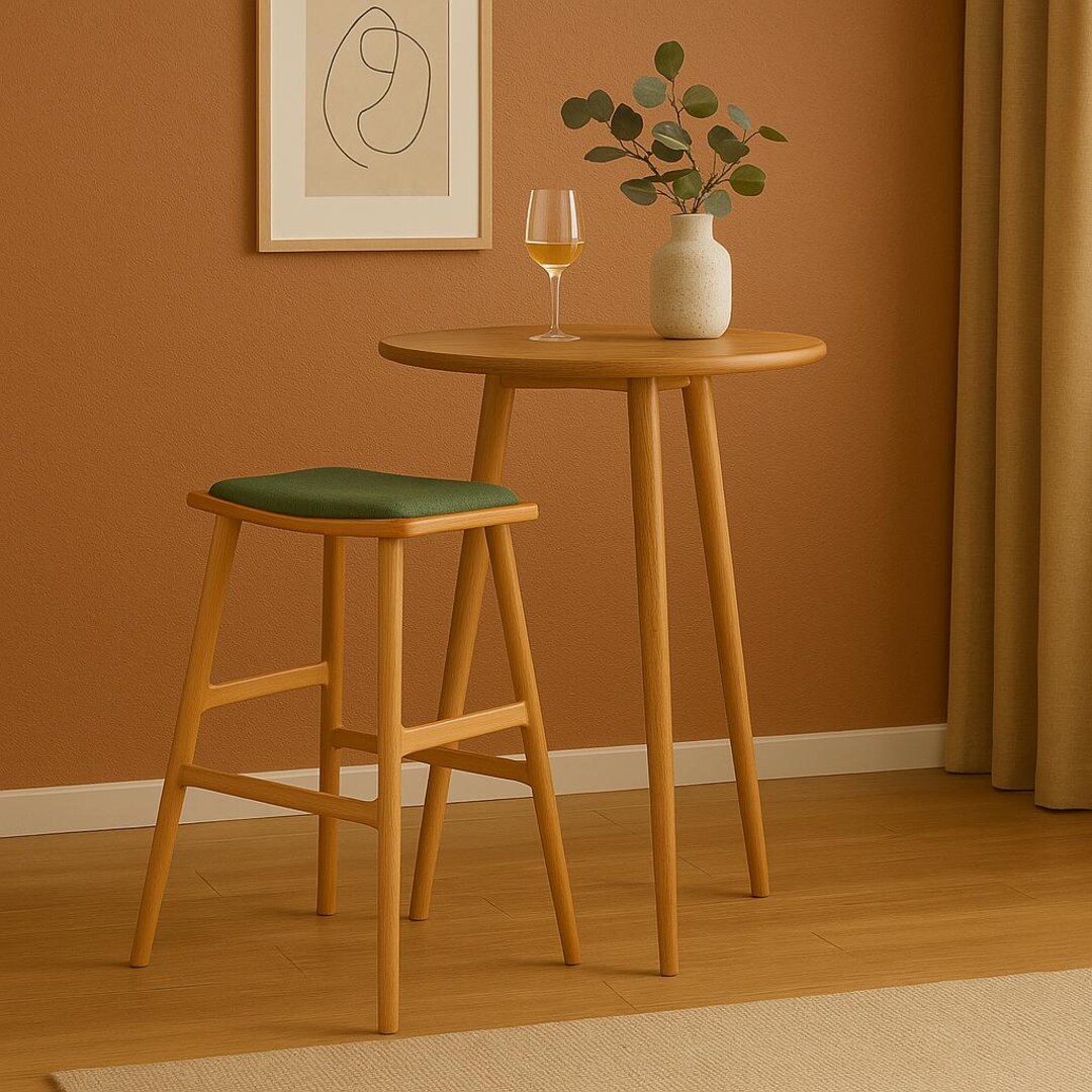 Solid Wood Bar Table – Modern High Table for Kitchen or Dining ...