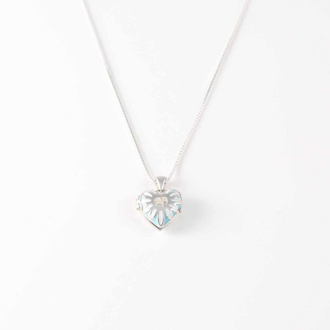 Silver Locket/heart Locket/enamelled Elephant Locket/sterling - Etsy