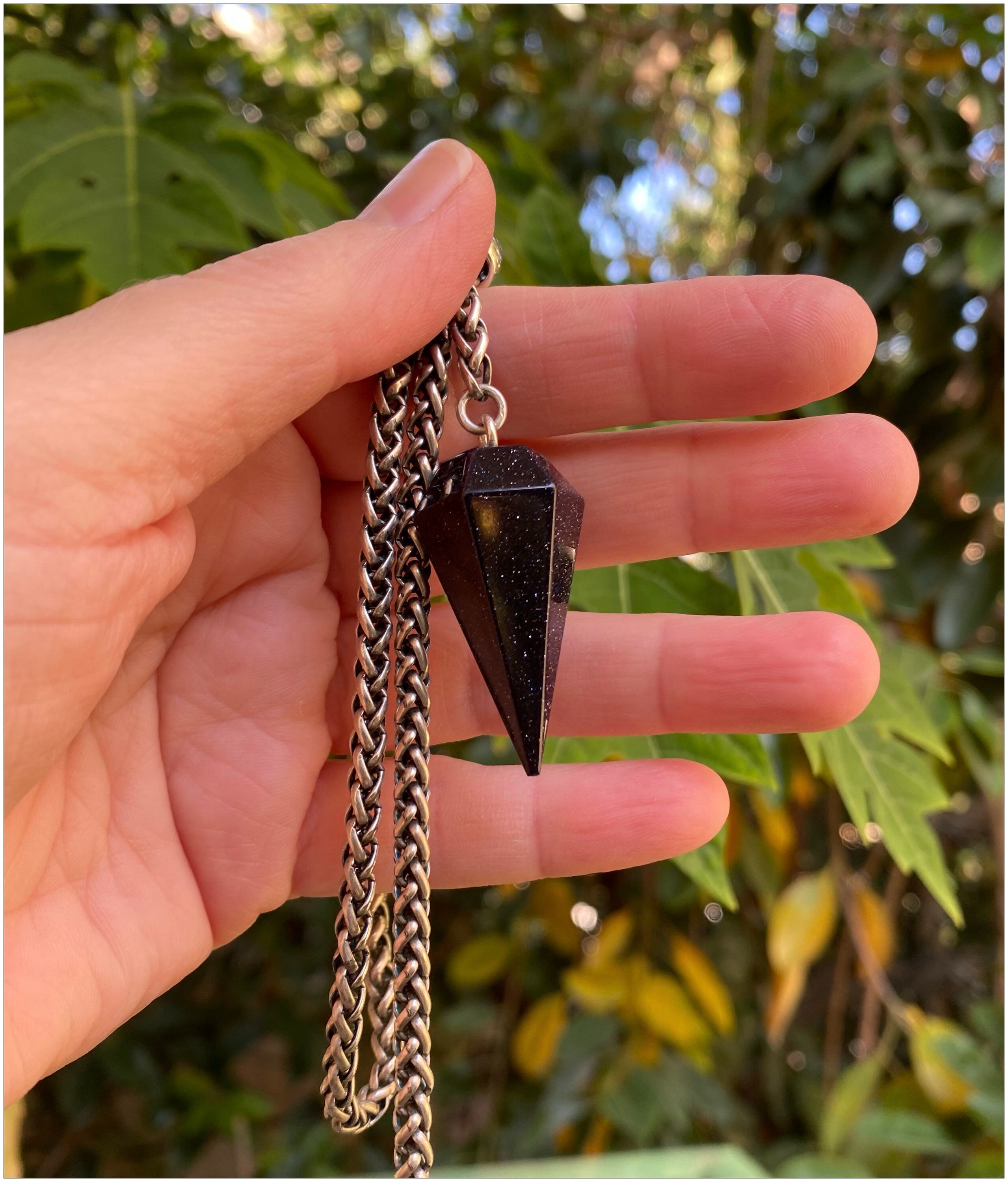 Pendulum necklace-blue sandstone necklace pendulum for | Etsy