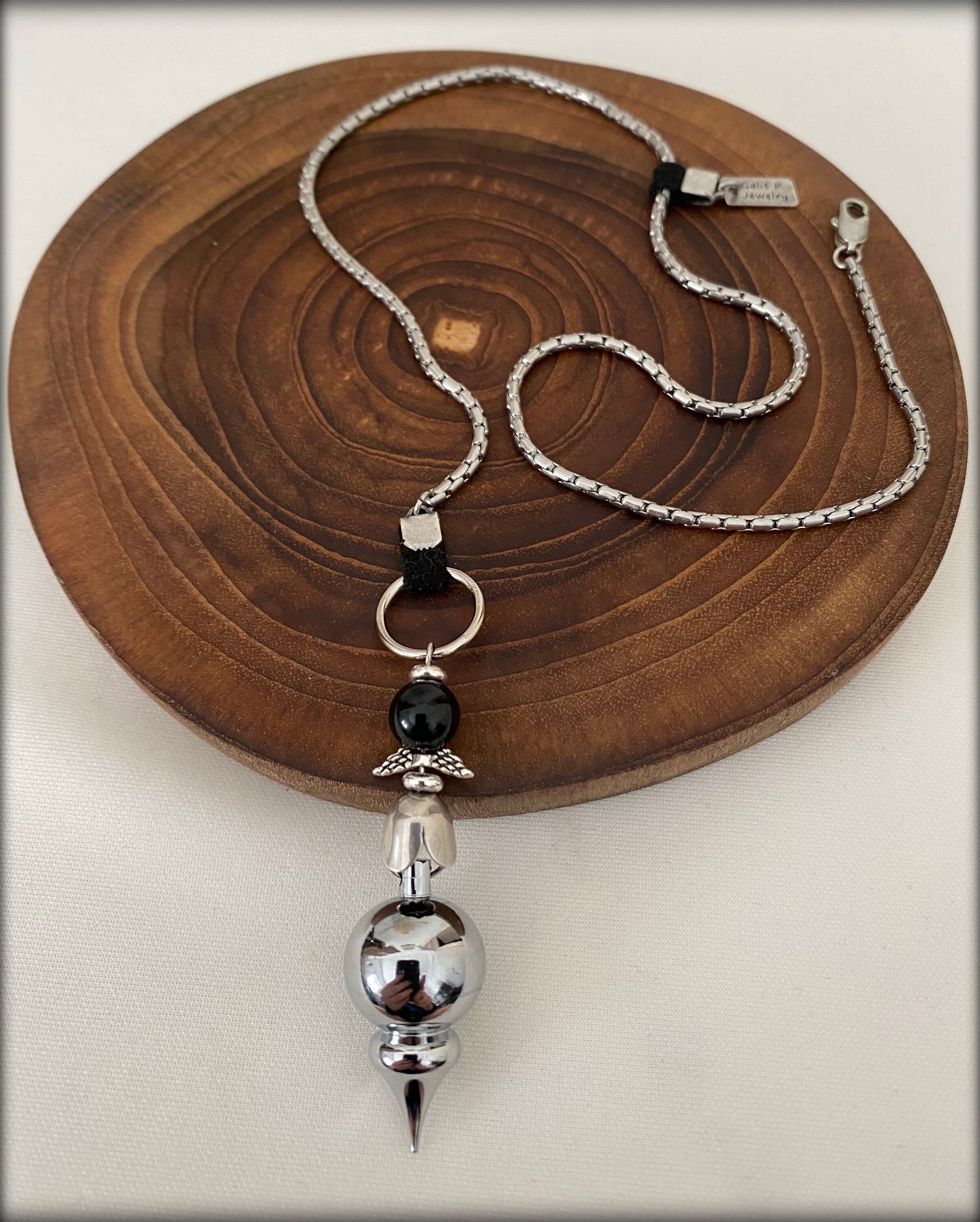 Pendulum Necklace-natural Stone Necklace Tourmaline Stone | Etsy