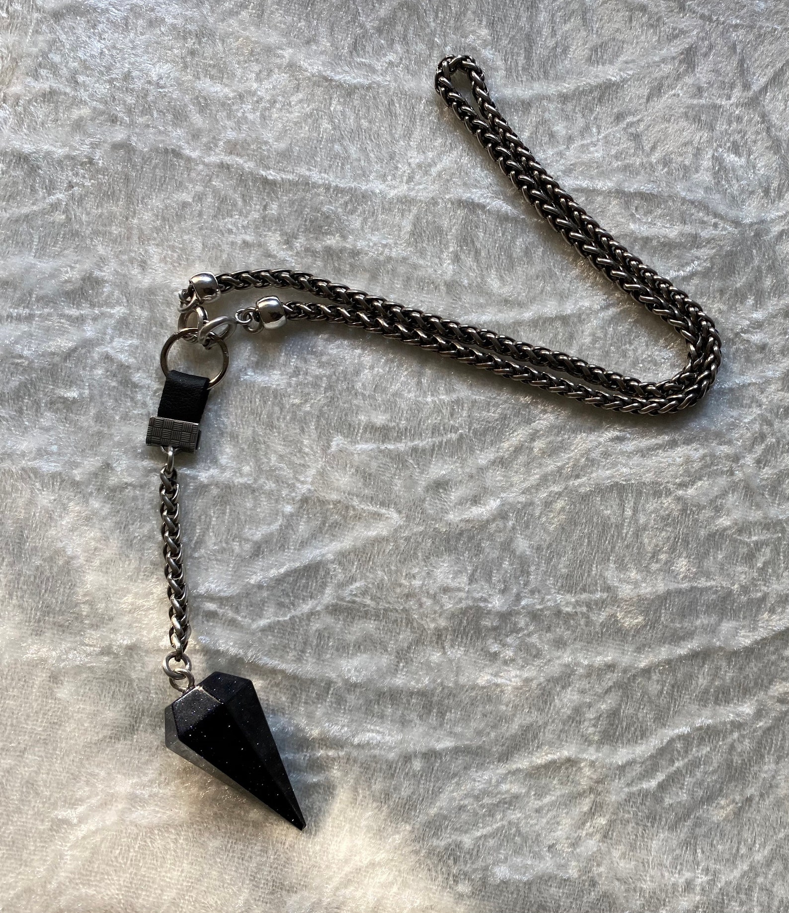 Pendulum necklace-blue sandstone necklace pendulum for | Etsy