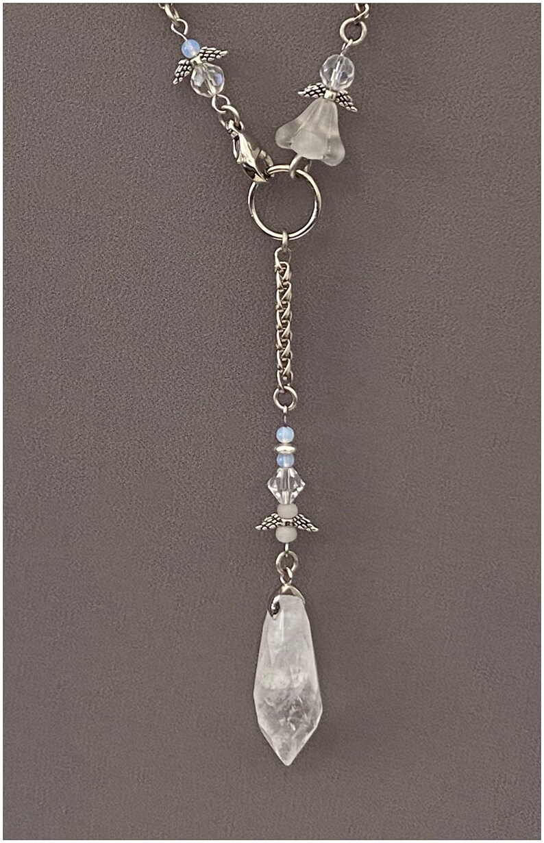 Pendulum Necklace-natural Stone Necklace-clear Quartz Stone - Etsy