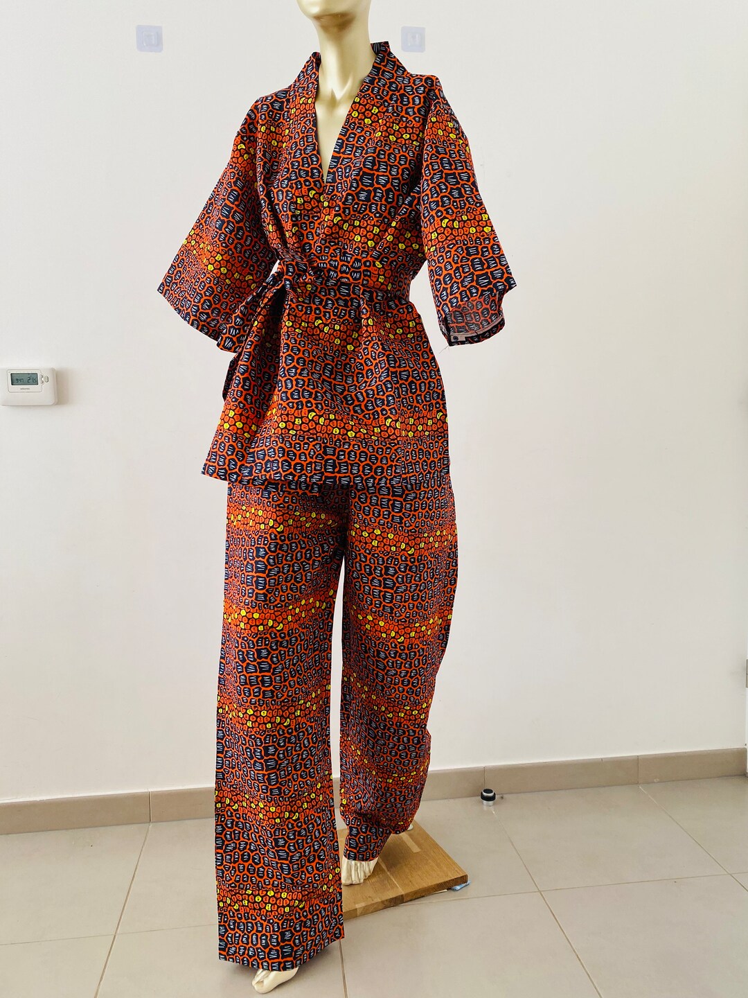 Wax Kimono and High Waist Wide Pants in Wax Women's Wax Outfit Classy ...