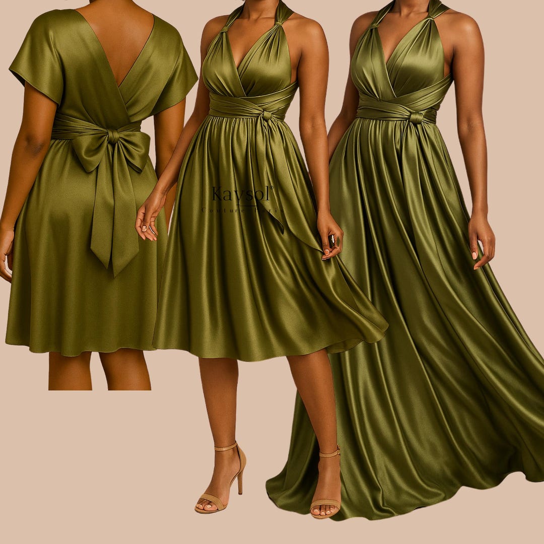 Olive Green Infinity Dress - Prom Dress - Elegant Evening Dress - Olive ...