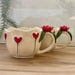Handmade Floral Ceramic Mug: Heart & Flower Handle, Made in India - Etsy