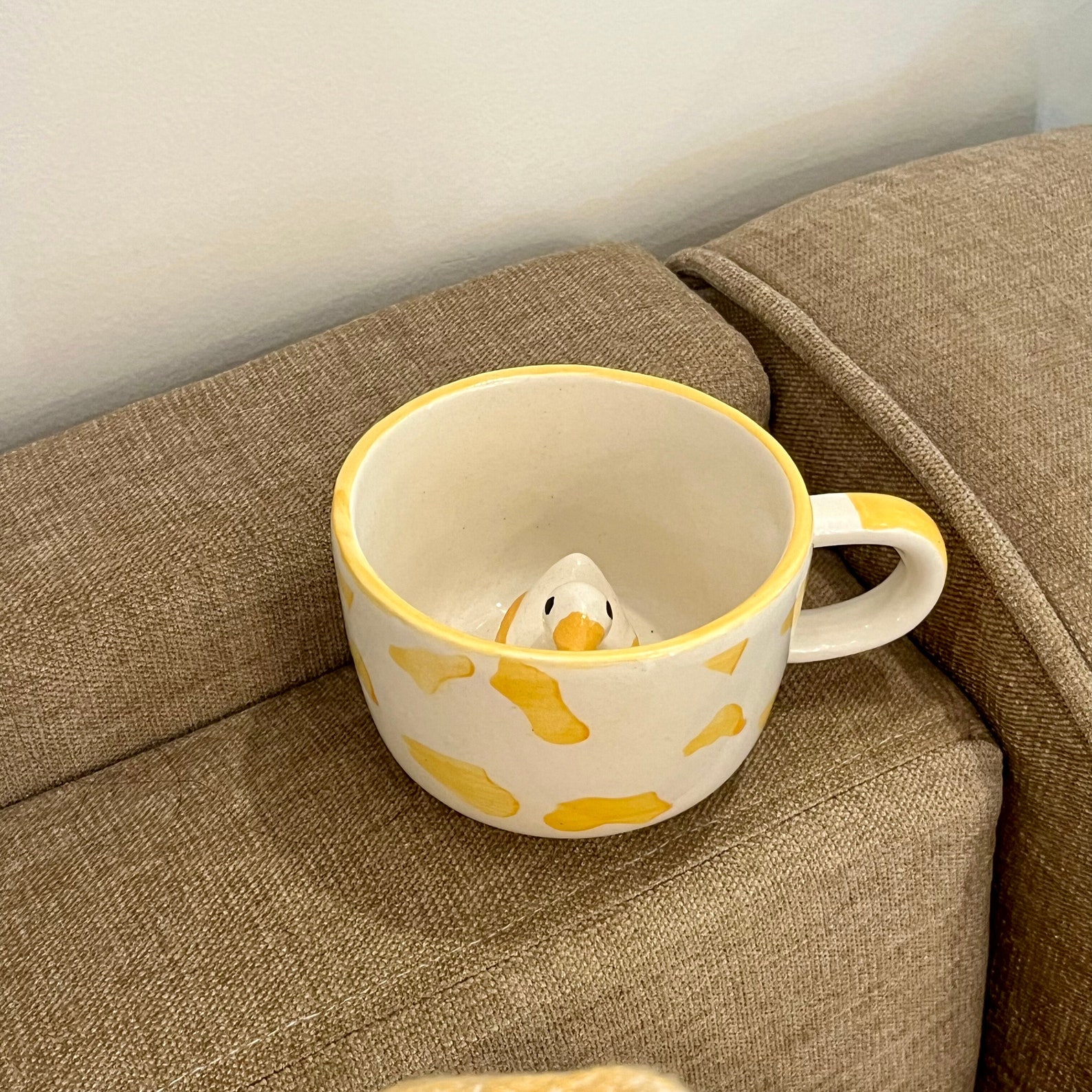 Cute Duck Mug With 3D Duck Inside – Kawaii Ceramic Coffee Cup ...