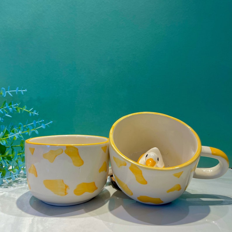 3D Duck Mug – Kawaii Ceramic Coffee Cup, Handmade Gift - Etsy