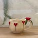 Handmade Floral Ceramic Mug: Heart & Flower Handle, Made in India - Etsy