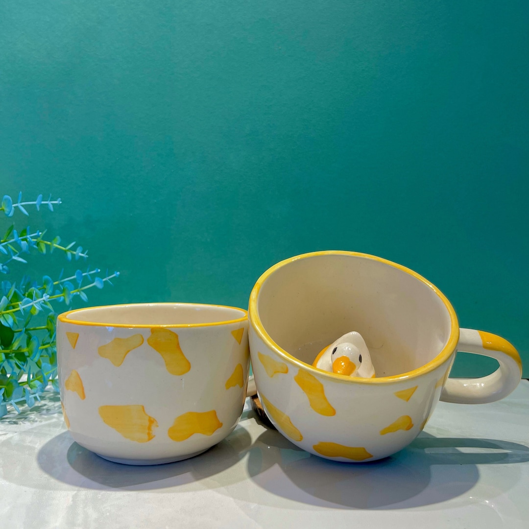 Cute Duck Mug With 3D Duck Inside – Kawaii Ceramic Coffee Cup ...