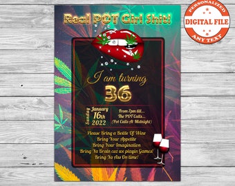 Cannabis Invitation | Etsy