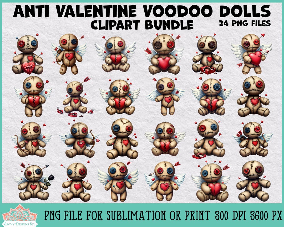 Anti Valentine Voodoo Doll Clipart: Funny PNG Designs (digital Download ...