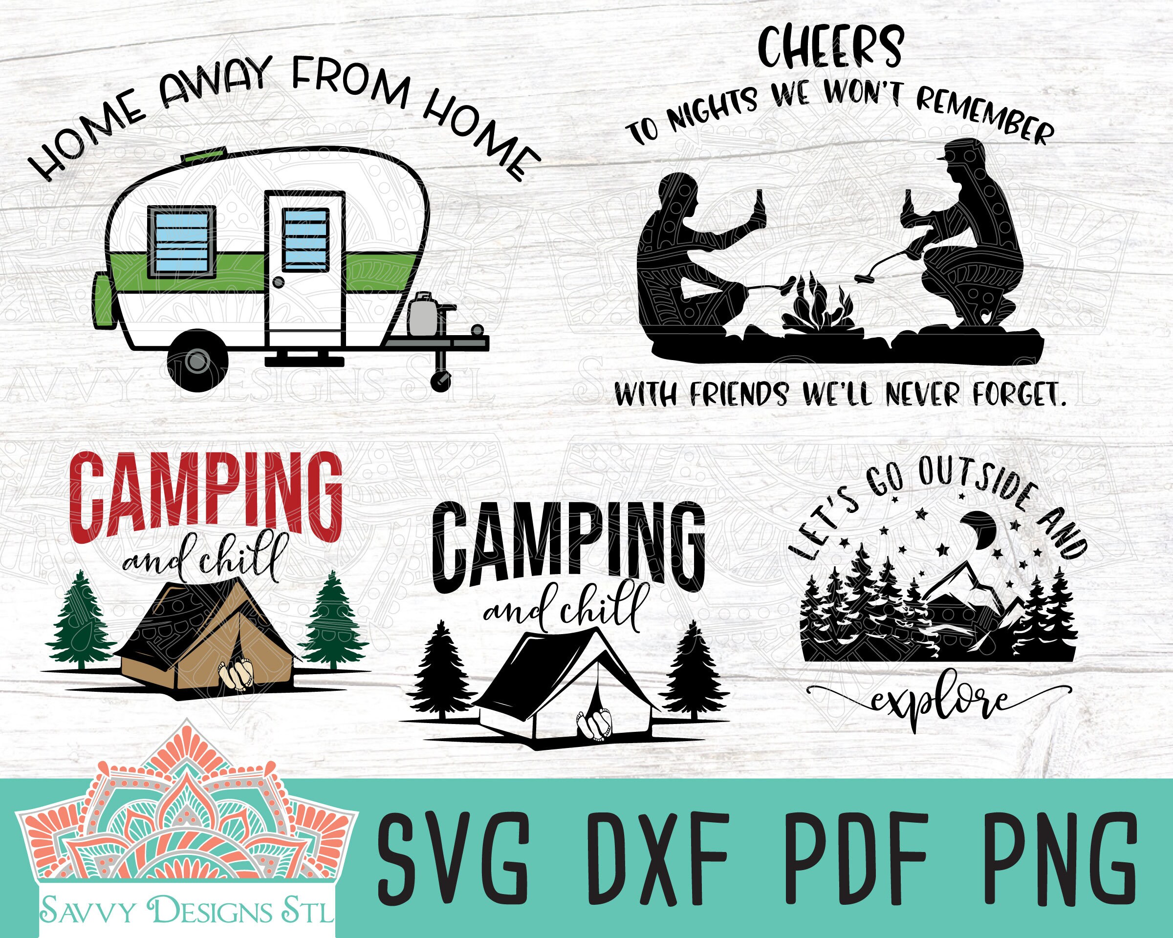 Camping Cut File Bundle for Silhouette and Cricut INSTANT - Etsy