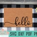 Hello Cut File for Silhouette and Cricut, INSTANT DOWNLOAD, Doormat ...