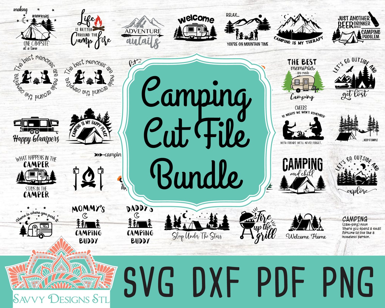 Camping Cut File Bundle for Silhouette and Cricut INSTANT - Etsy