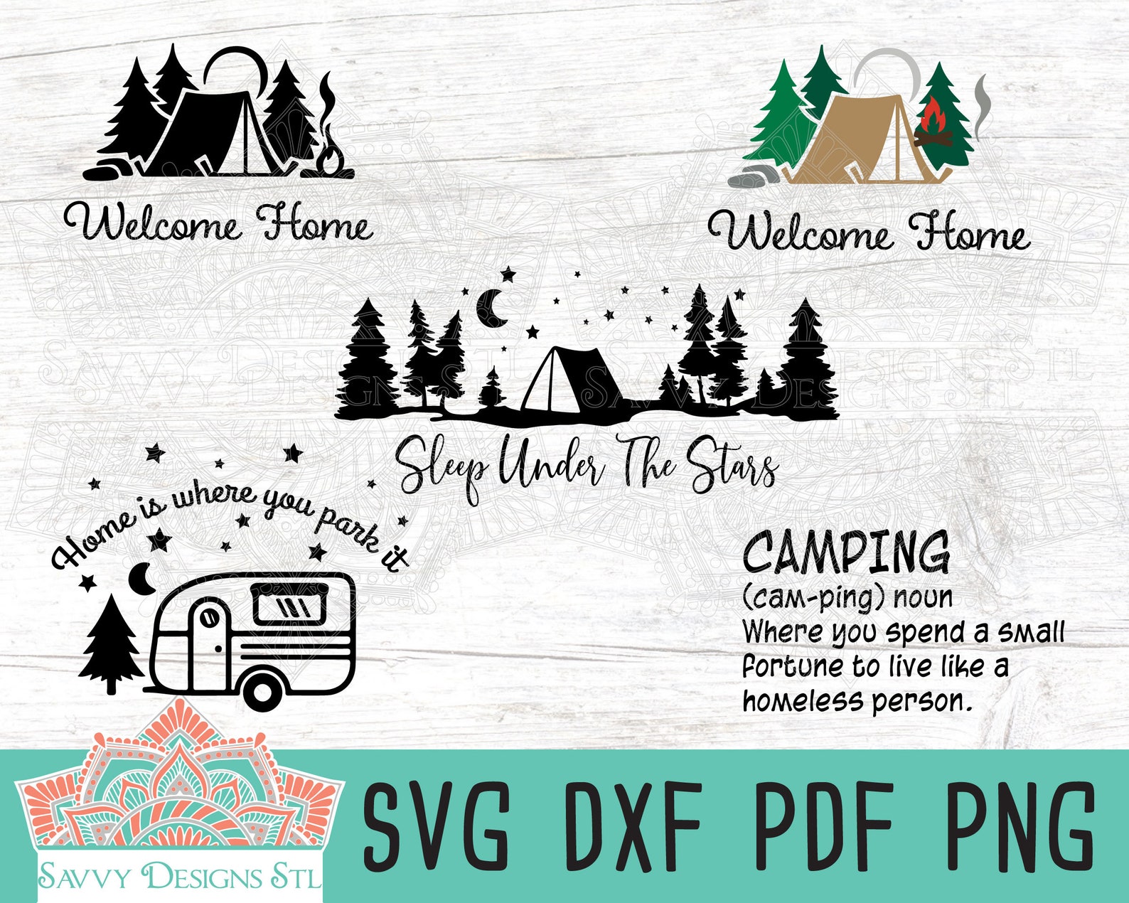 Camping Cut File Bundle for Silhouette and Cricut INSTANT - Etsy