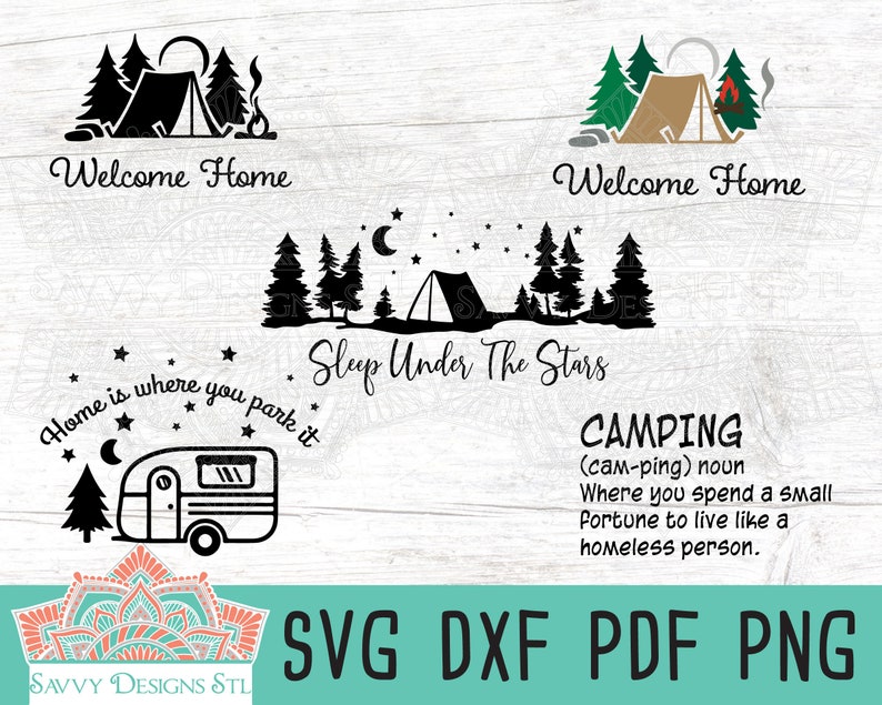 Camping Cut File Bundle for Silhouette and Cricut INSTANT - Etsy