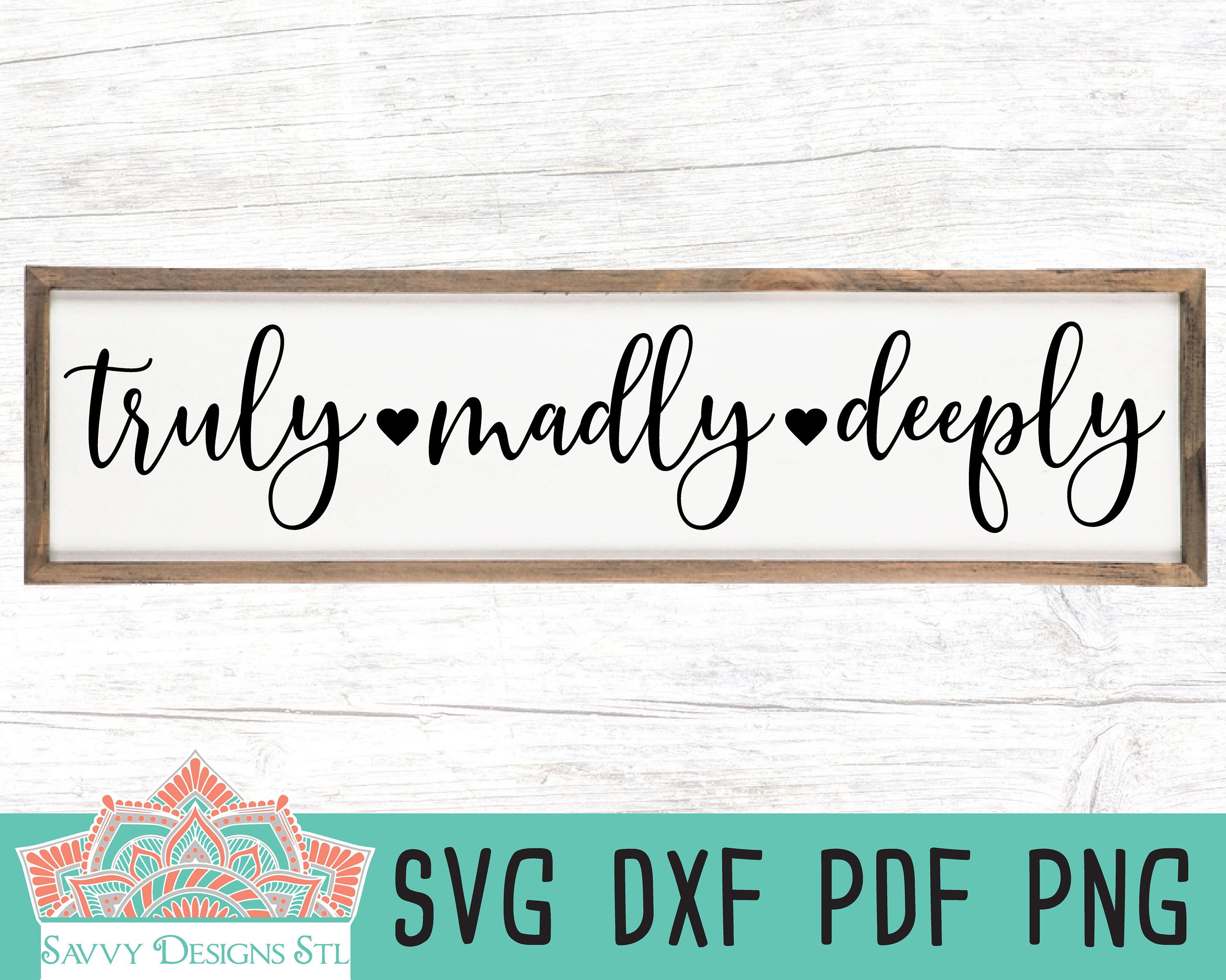 Truly Madly Deeply Cut File for Silhouette and Cricut | Etsy