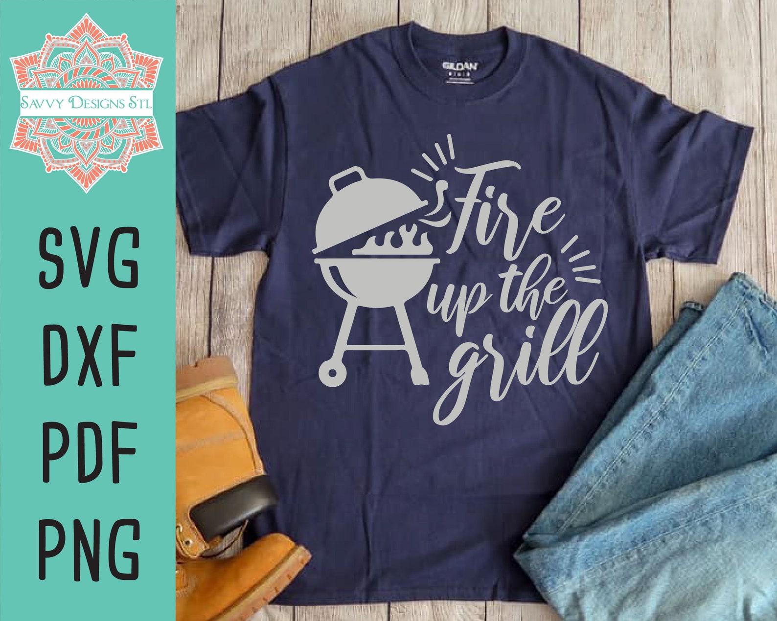 Fire Up The Grill Cut File for Silhouette and Cricut INSTANT | Etsy