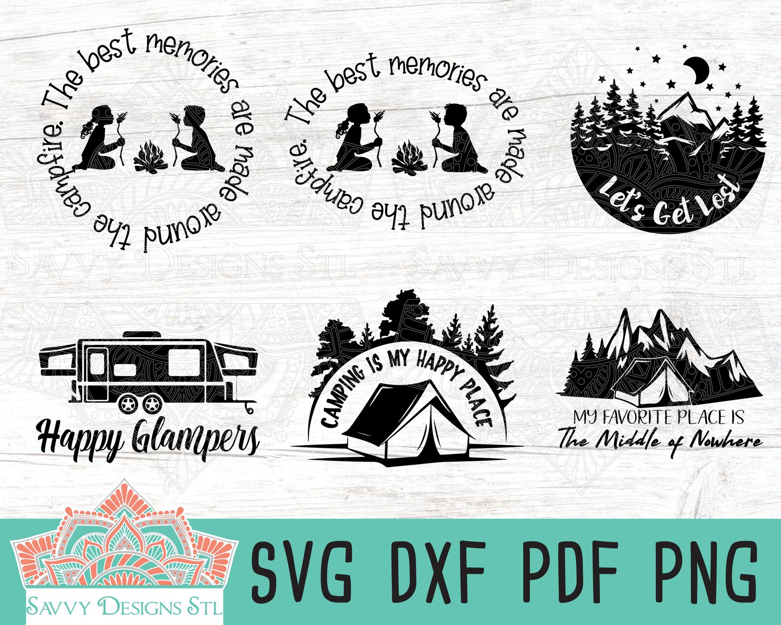 Camping Cut File Bundle for Silhouette and Cricut INSTANT - Etsy