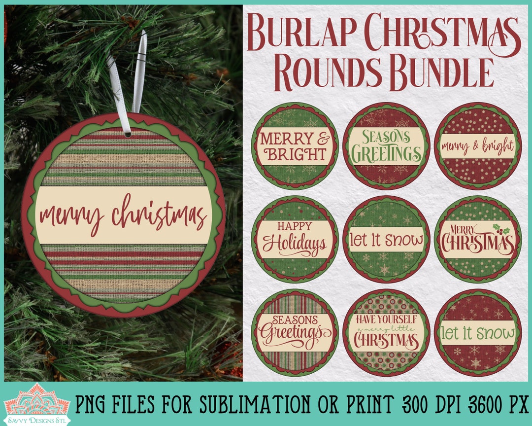 Christmas Rounds Bundle for Sublimation or Print, Holiday Sublimation ...