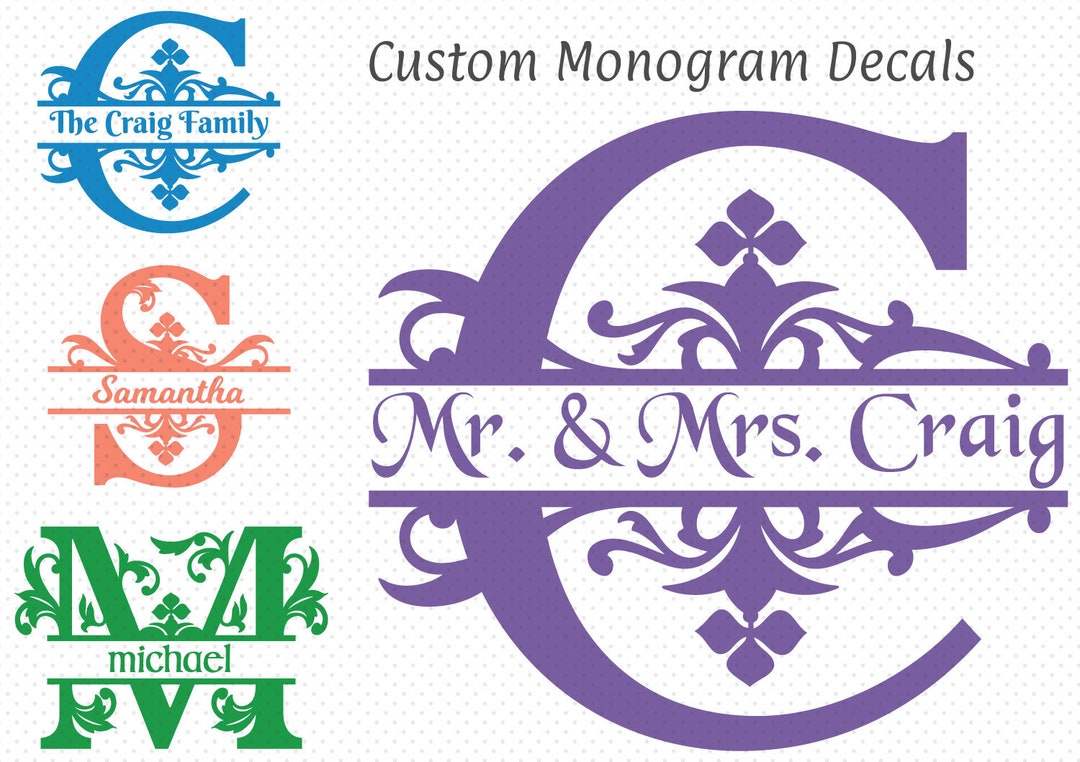Personalized Custom Monogram Vinyl Window Sticker Decal - Etsy