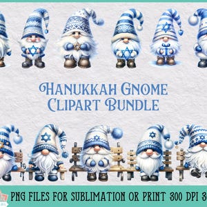 Hanukkah Gnomes Clipart Bundle, Sublimation Designs (digital Download ...