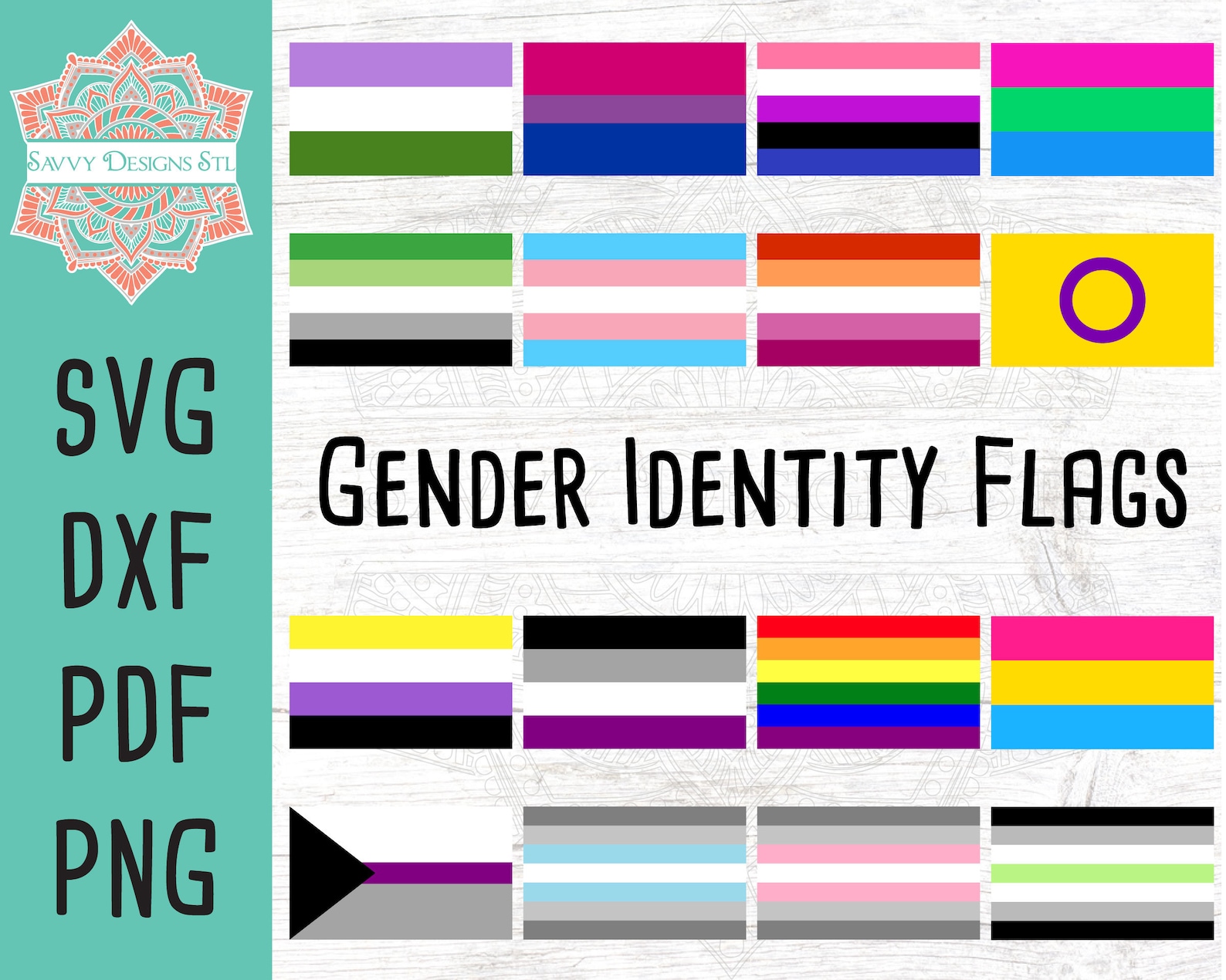 Gender Identity Flag Bundle for Cricut and Silhouette - Etsy