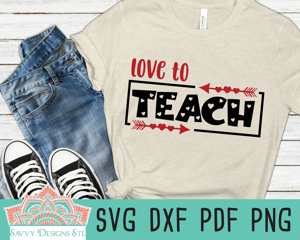 Love to Teach Valentine's Day Cut File for Silhouette and | Etsy