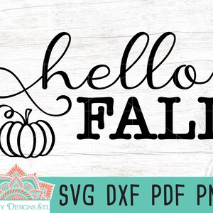 Hello Fall Cut File for Silhouette & Cricut, Doormat Stencil Svg, Fall ...