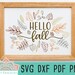 Hello Fall Leaves Cut File for Silhouette and Cricut, INSTANT DOWNLOAD ...