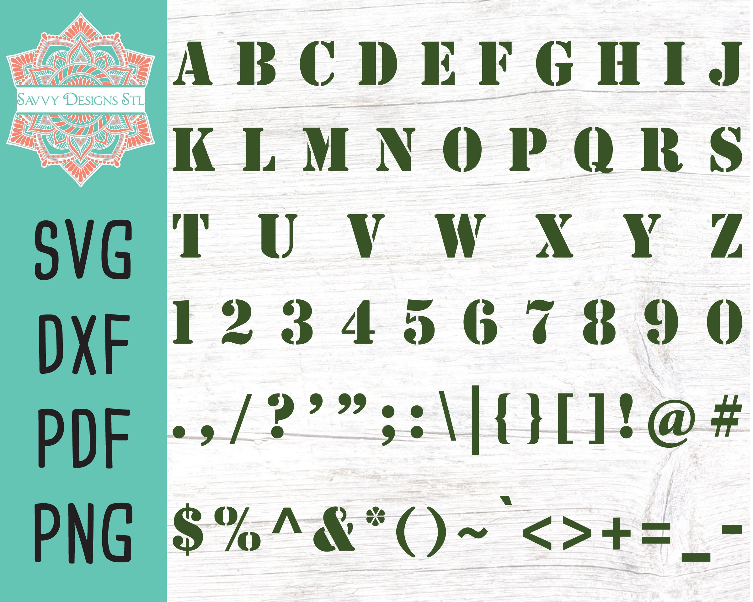 Stencil Alphabet Template Cut File for Silhouette and Cricut | Etsy