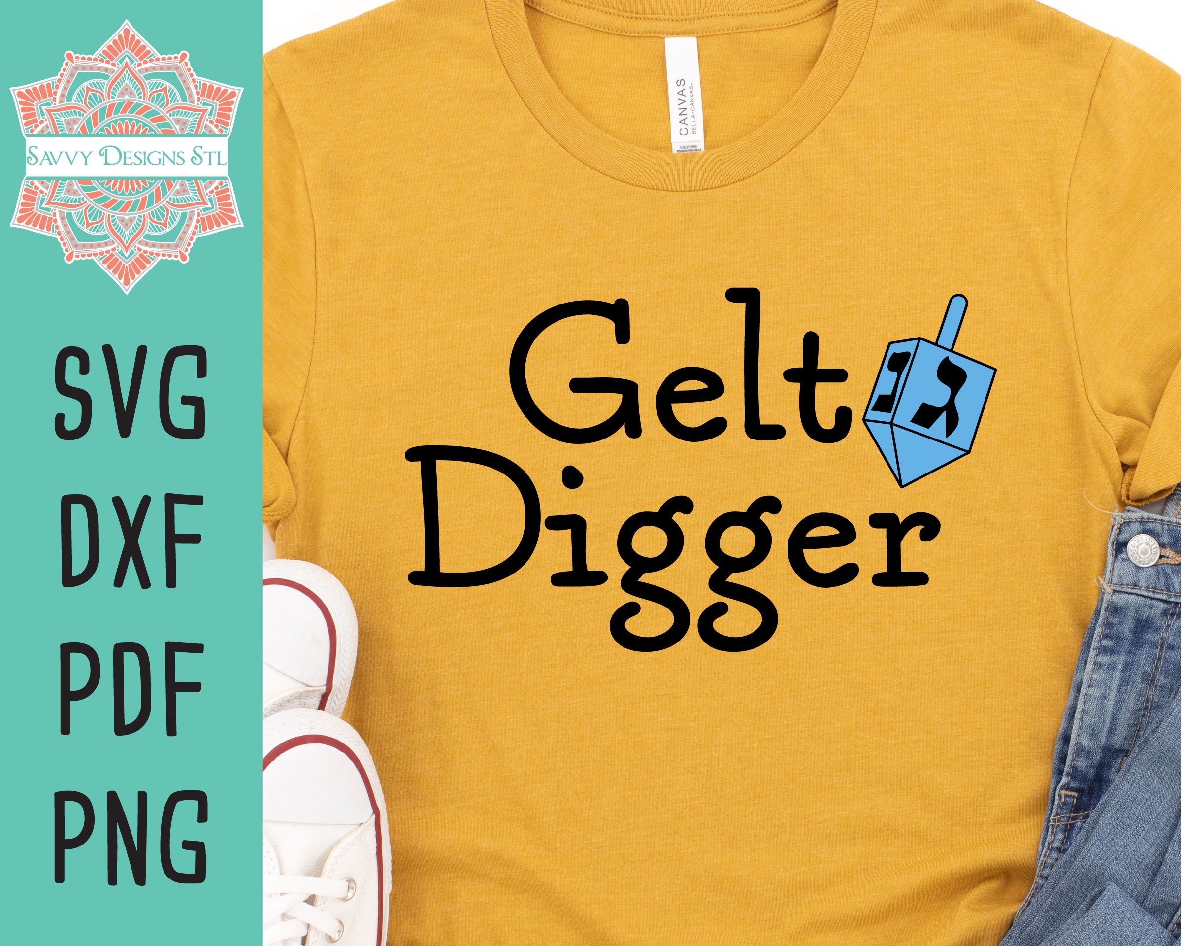 Gelt Digger Hanukkah SVG Cut File for Silhouette and Cricut | Etsy