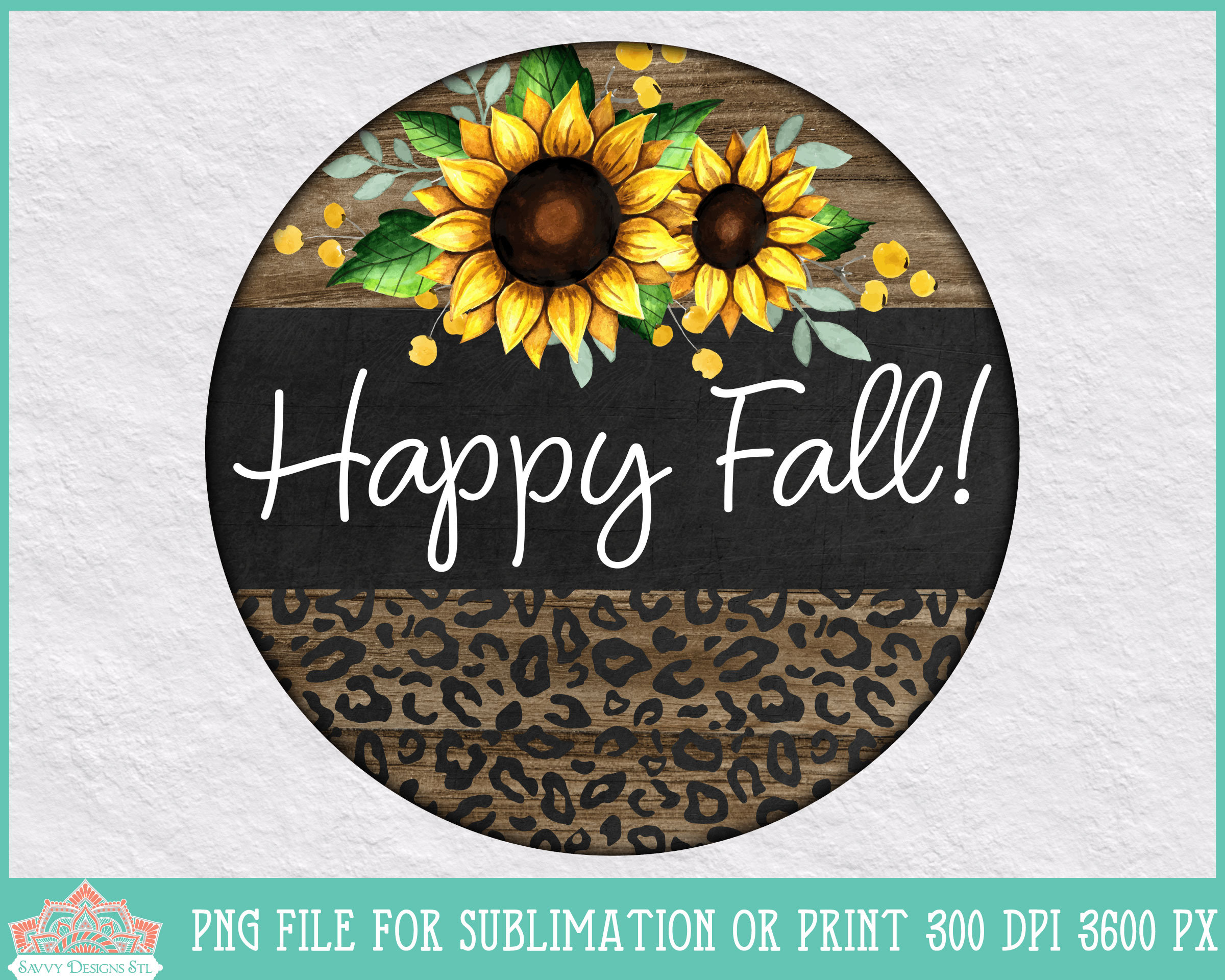Happy Fall Round Farmhouse Sign for Print or Sublimation - Etsy