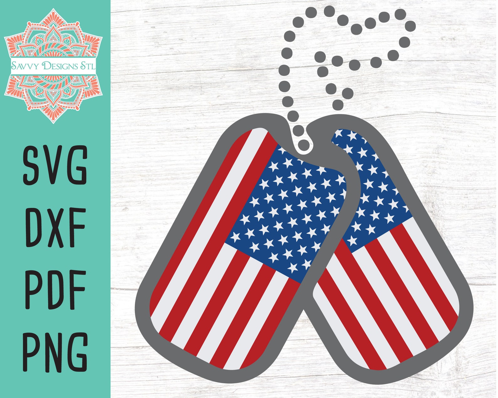 American Flag Dog Tags Cut File (svg, Png, Pdf, Dxf) (digital Download ...